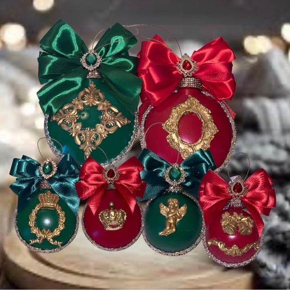 Hand Crafted | Holiday | Set Of 9 Luxury Christmas Ornaments ...